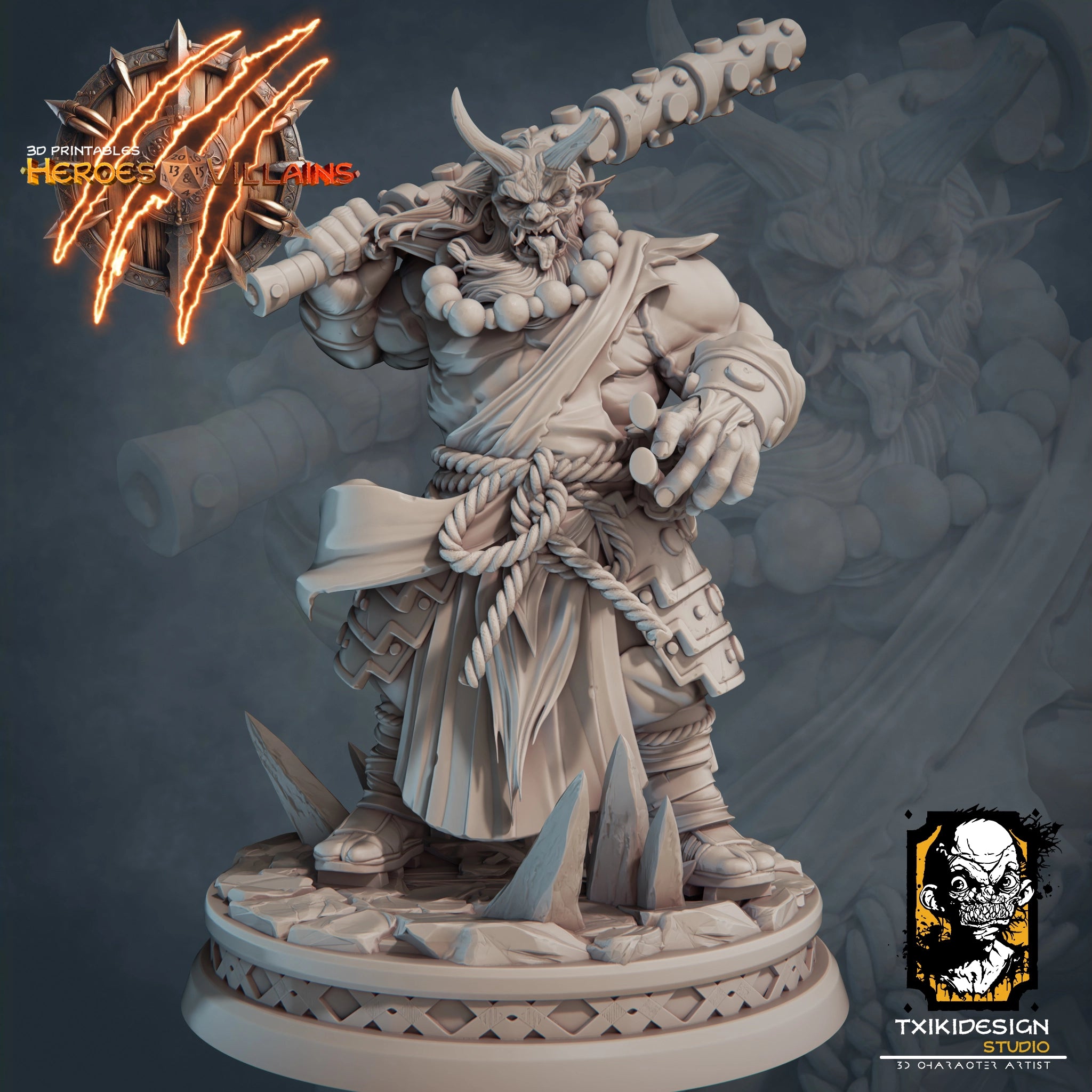 Javier Tejedor - Gnoll - DnD/TTRPG Figure/Miniature - Helios3DPrinting