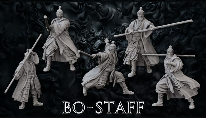 Forged Path - Tokugawa Ronin - Staff - 5 Poses - DnD/Pathfinder/TTRPG ...