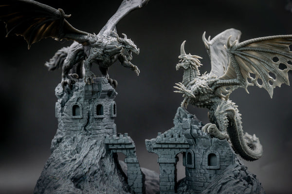 Aether & Alchemist - Red vs Blue Dragon - DnD/TTRPG Figure/Miniature ...